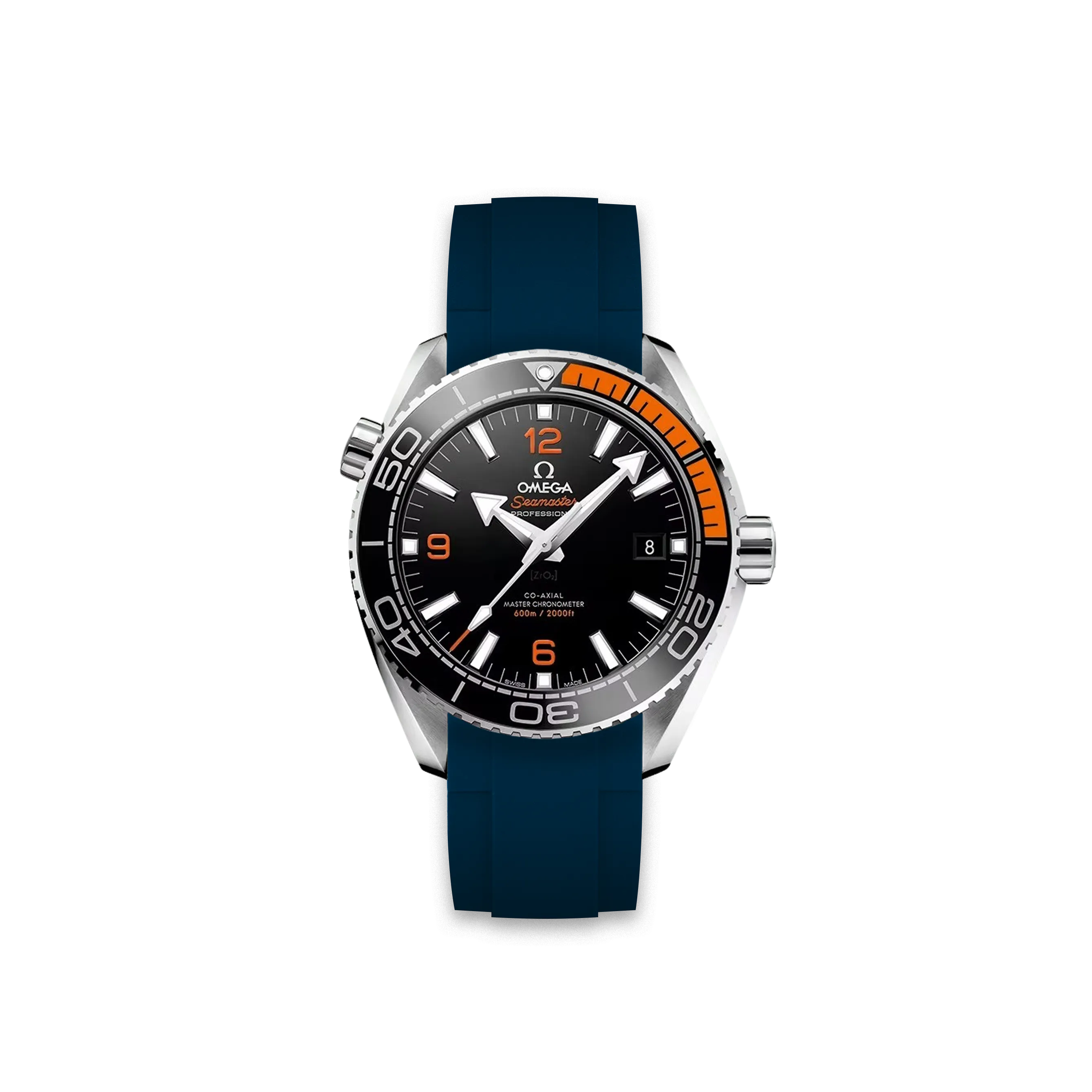 Rubber Strap Omega Planet Ocean 600m 43,5mm Black & Orange - ZEALANDE