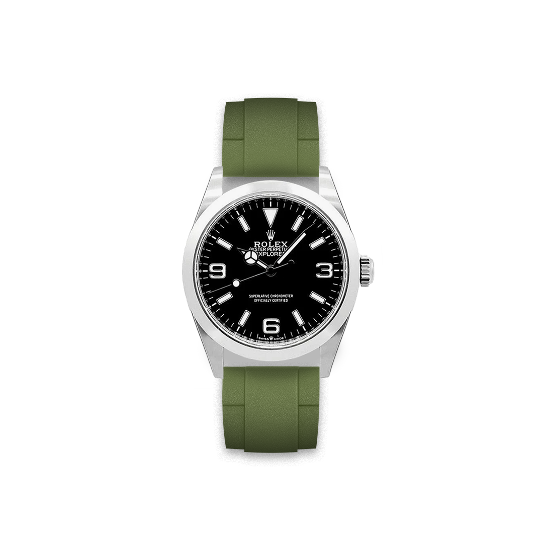19mm Straight Rubber Watch Strap For Rolex® Explorer 1 36mm 124270 ...