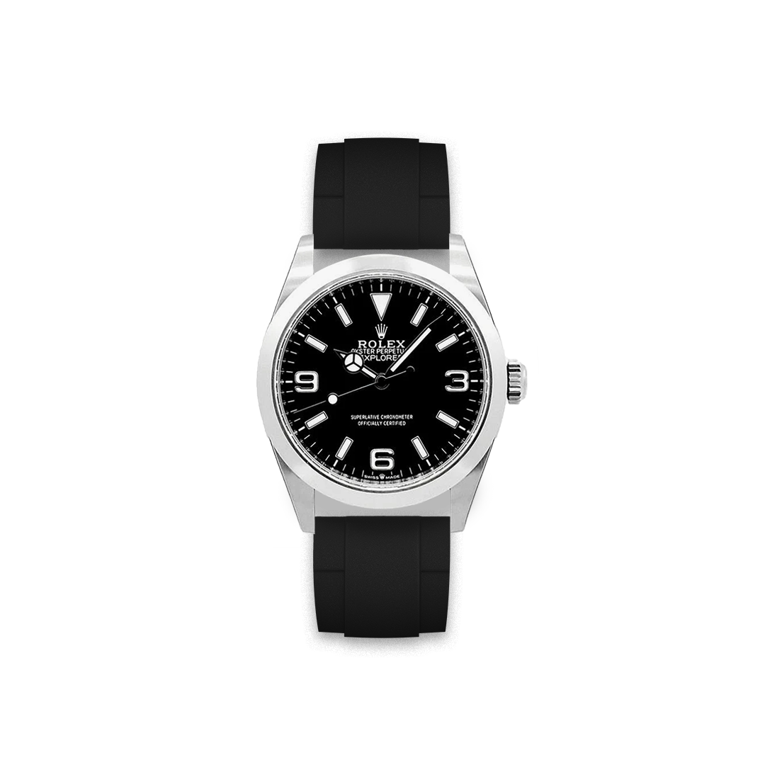 19mm Straight Rubber Watch Strap For Rolex® Explorer 1 36mm 124270 ...
